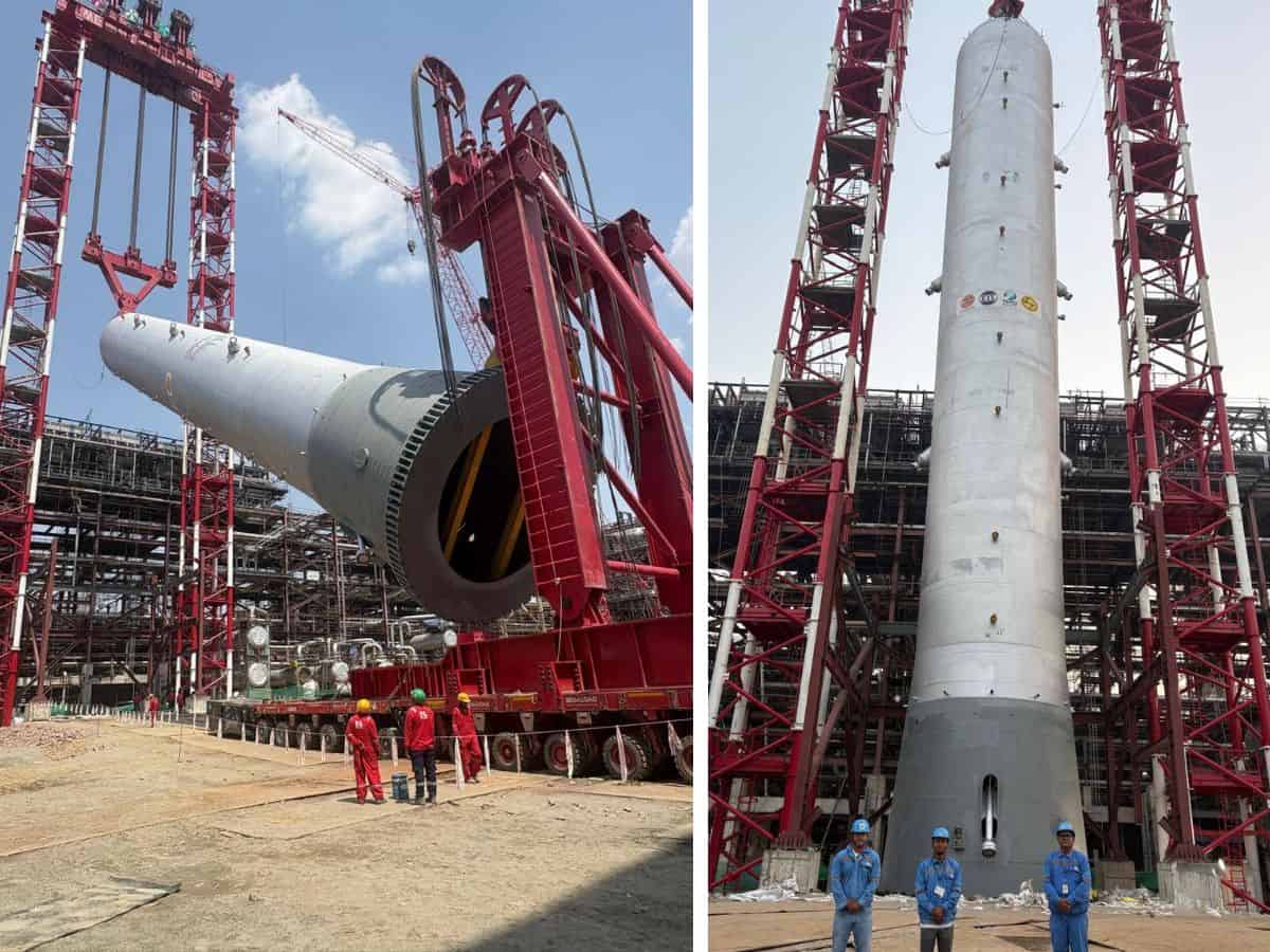 IOCL P-25 Project Achieves Milestone: 1600 MT Reactor Successfully ...